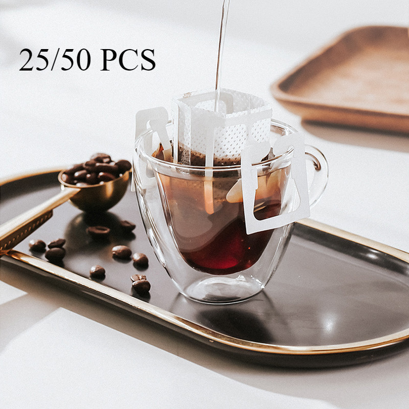 25/50PCS Coffee Drip Bag Empty- Coffee Drip Filter Bag Paper Dripper ...