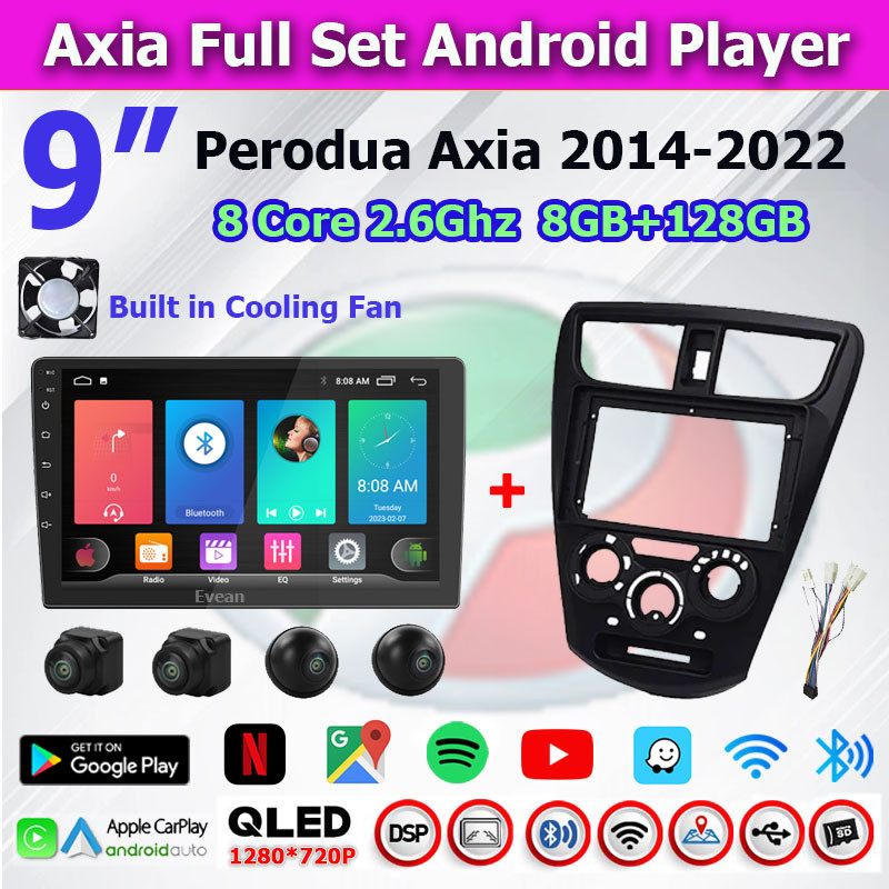 Perodua Axia 2014-2022 9" (Cooling system) Android Head Unit 8Core 8GB ...