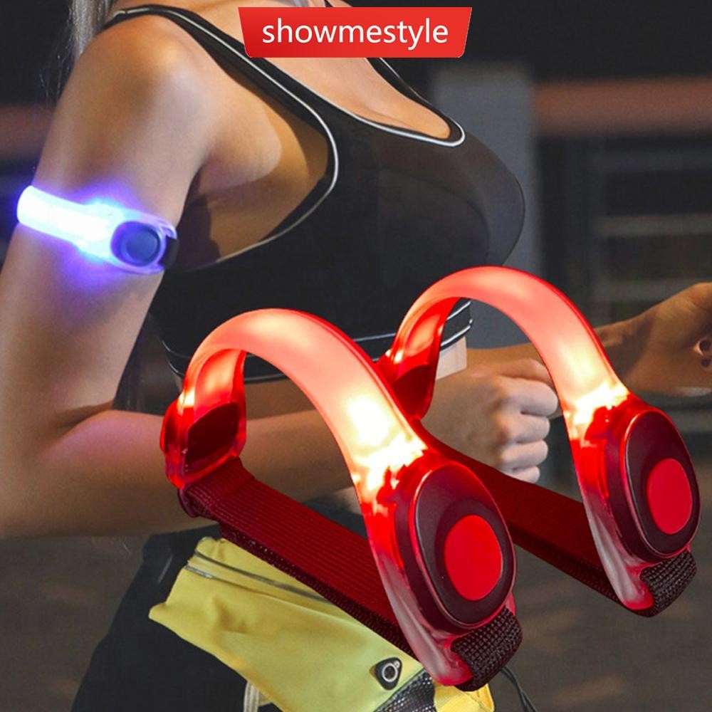 SMS Adjustable LED Light Up Armband Wearable Running Arm Belt Glow Dark ...