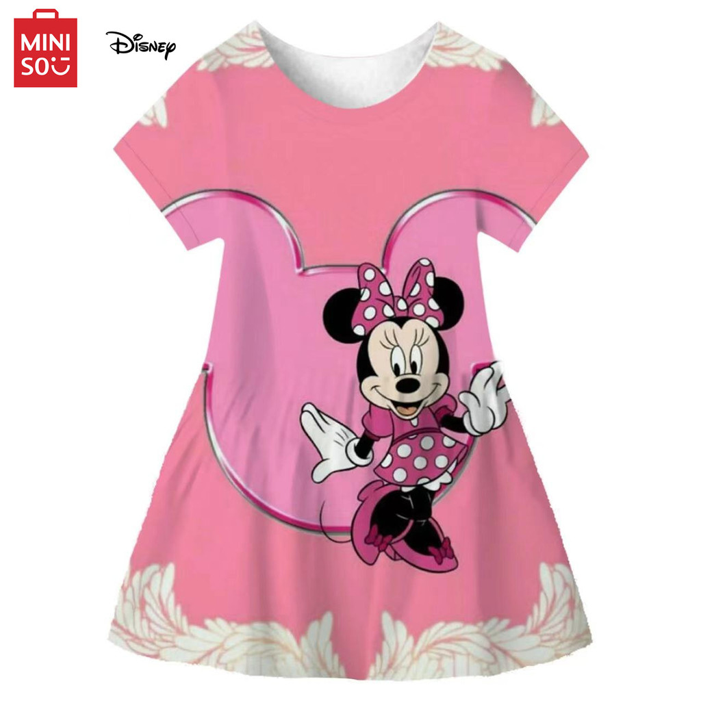 MINISO Mini Mouse Baby Girl Dress 2-10 Yrs Cosplay Princess Costume ...
