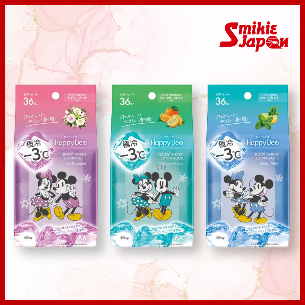 MANDOM Happy Deo Body Sheet Extreme Cool Shampoo Mint / Water Citrus ...
