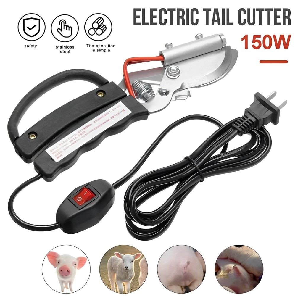 150w Piglet Tail Cutter Pig Safety Clamp 220v Electric Pigtail Cutter Piggery Farm with Handle ...