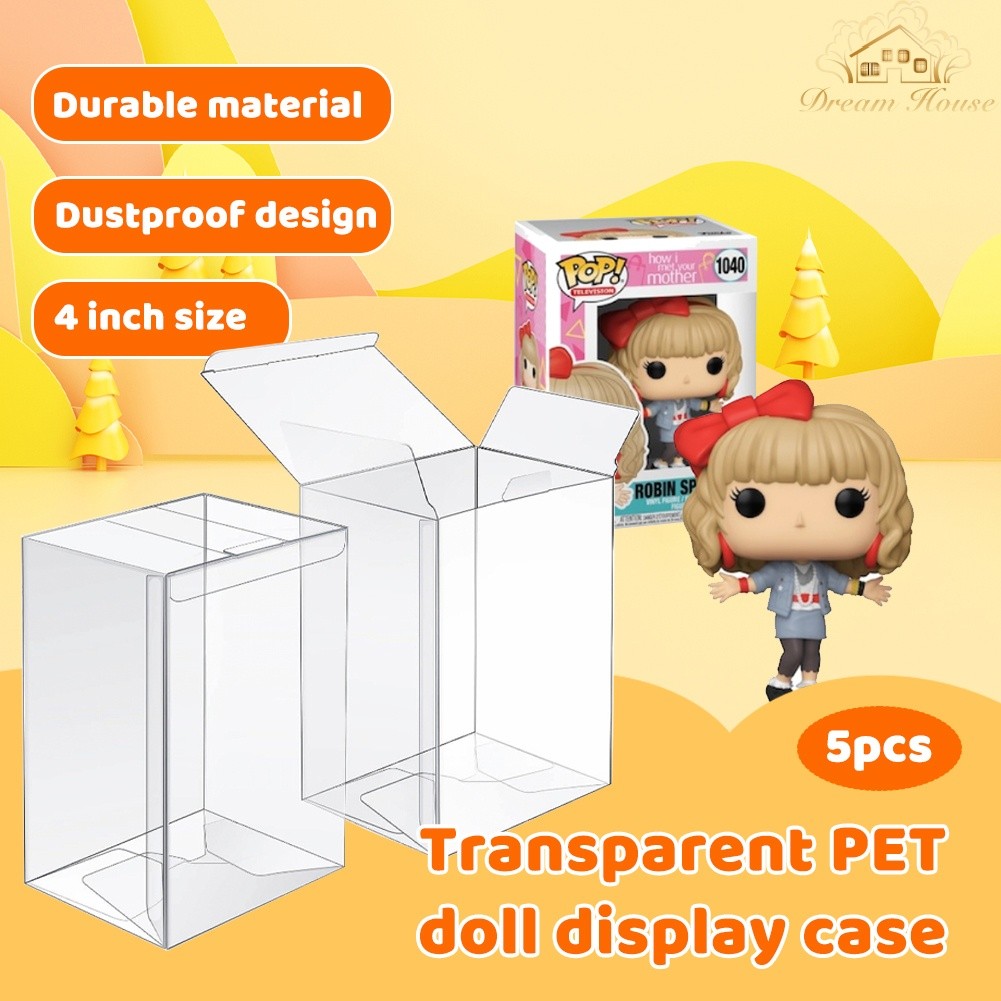 4 Inch Funko Pop Protector Box 0.5MM Figure Display Case 5 PCS Doll ...