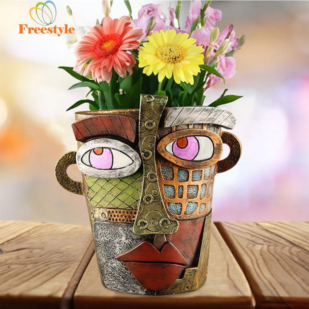 Resin Abstract Beauty Face Flower Pot Funny Face Flower Pot for Plant ...
