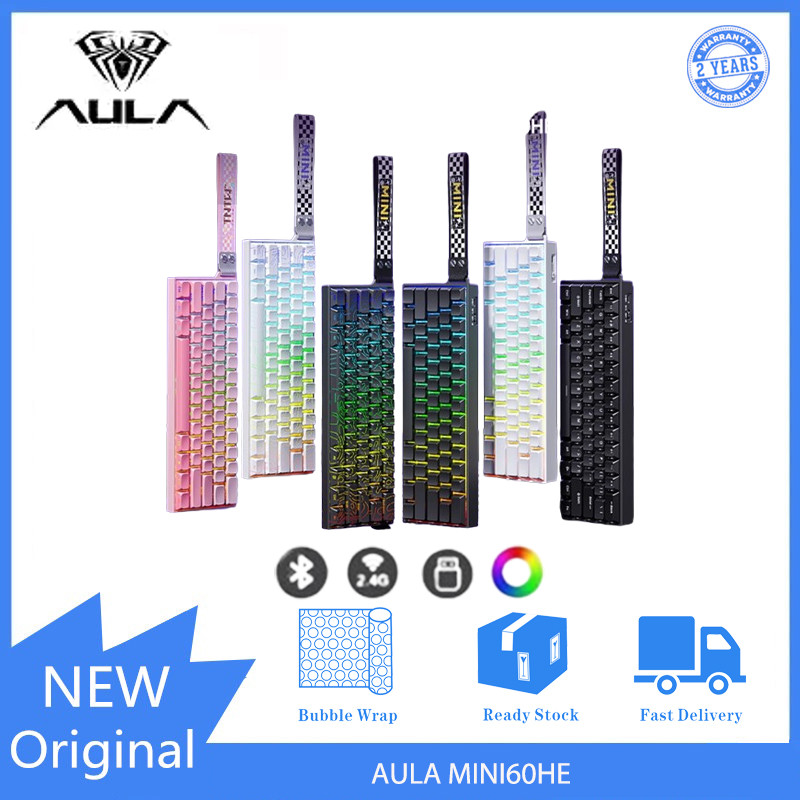 AULA MINI60HE Triple Mode Mechanical High-Performance Esports Games FPS Universal Low Latency ...