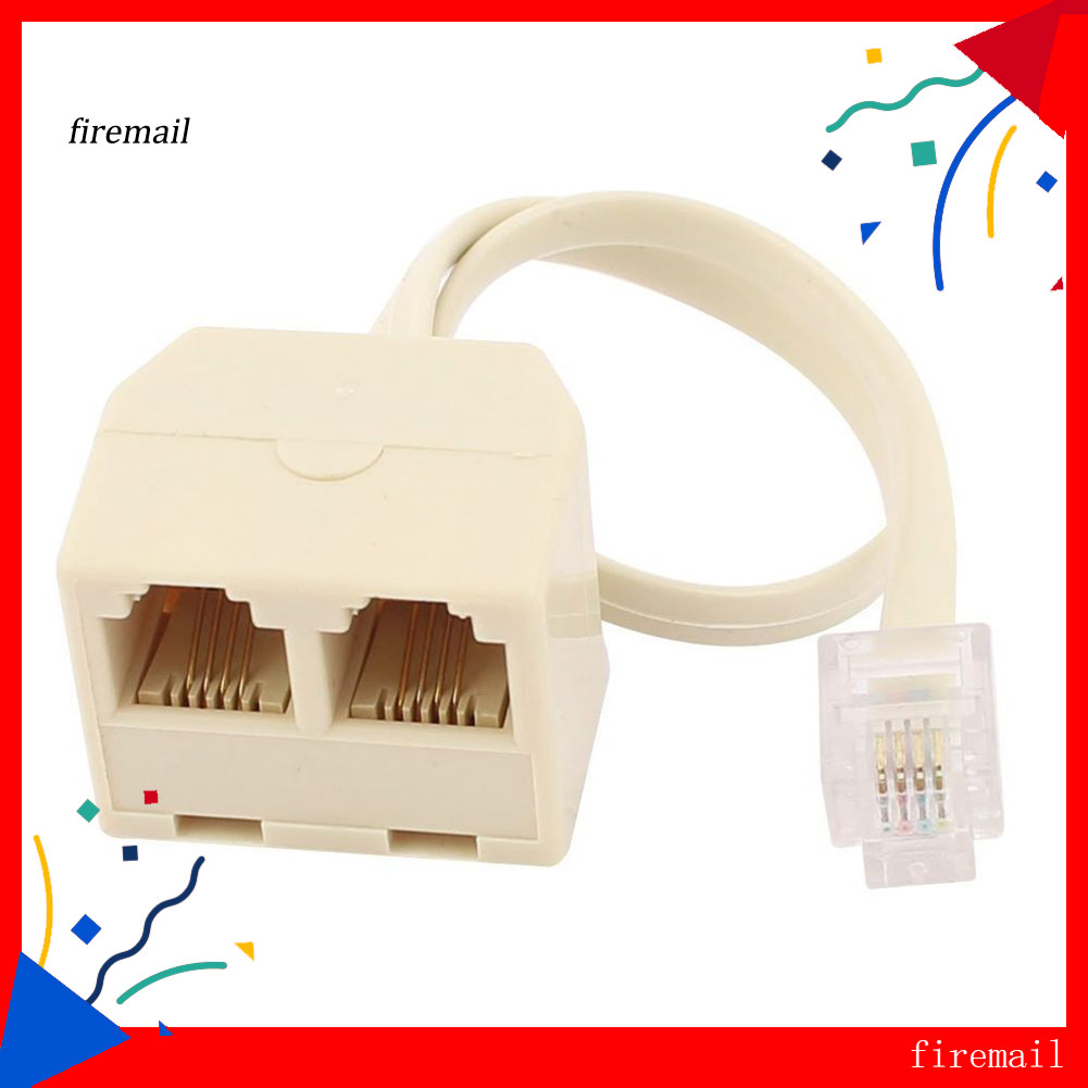 [FM] RJ11 6P4C Male to Female 2 Way Outlet Telephone Jack Line Splitter Adapter | Shopee Philippines