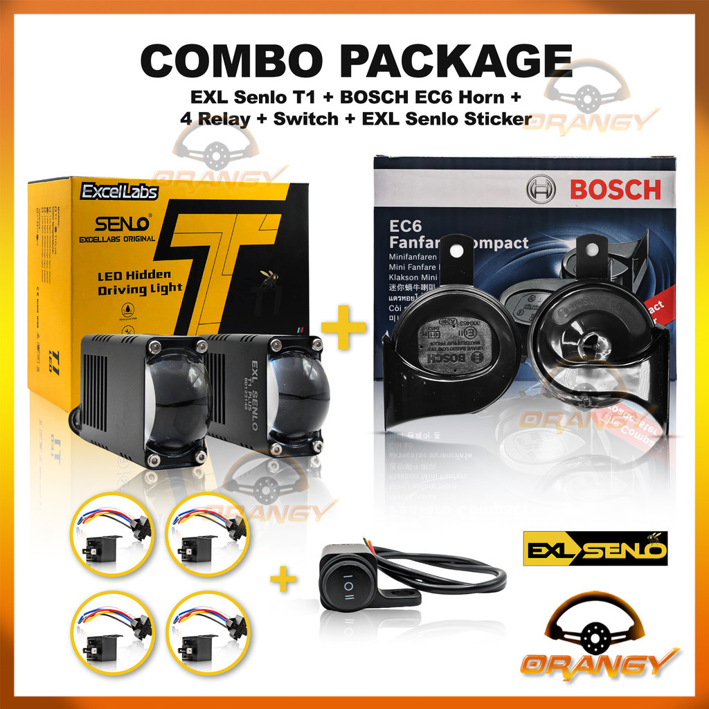 COMBO PACKAGE - ORIGINAL SENLO T1 LED HIDDEN DRIVING LIGHT V3 + BOSCH ...
