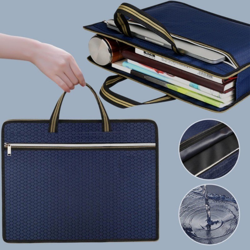 Portfolio Handbag Business Document Bag Multi-Layer Tote Bag Waterproof ...