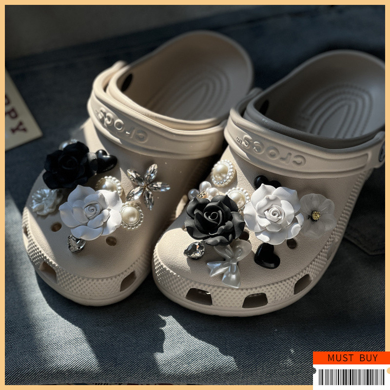 Luxury Alloy Metal Clogs Charms Set | Designer Crystal Shoe Charms ...