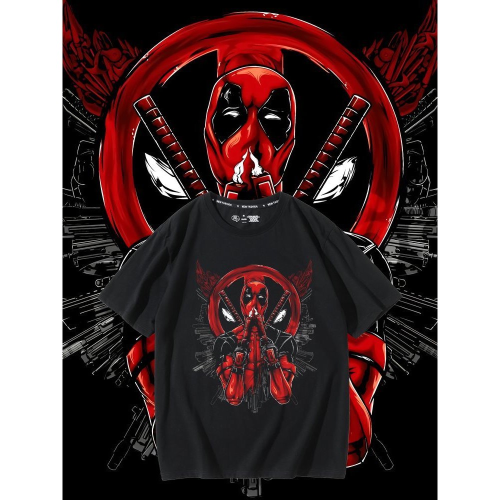 Marvel Deadpool 3 Collaboration Short Sleeved Men's T-shirt Movie ...