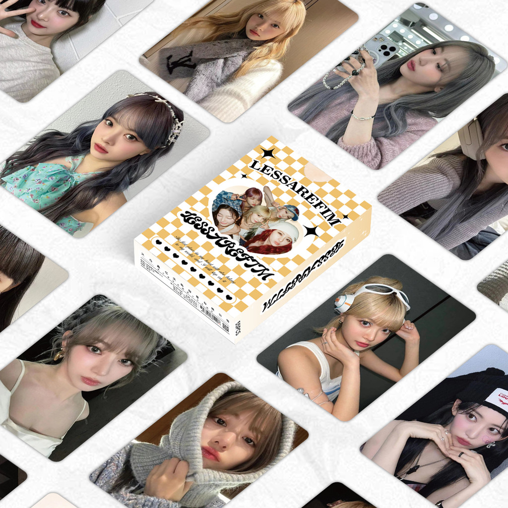 50-119pcs LE SSERAFIM Laser HOLOGRAPHIC LOMO Cards Sakura CHAEWON ...