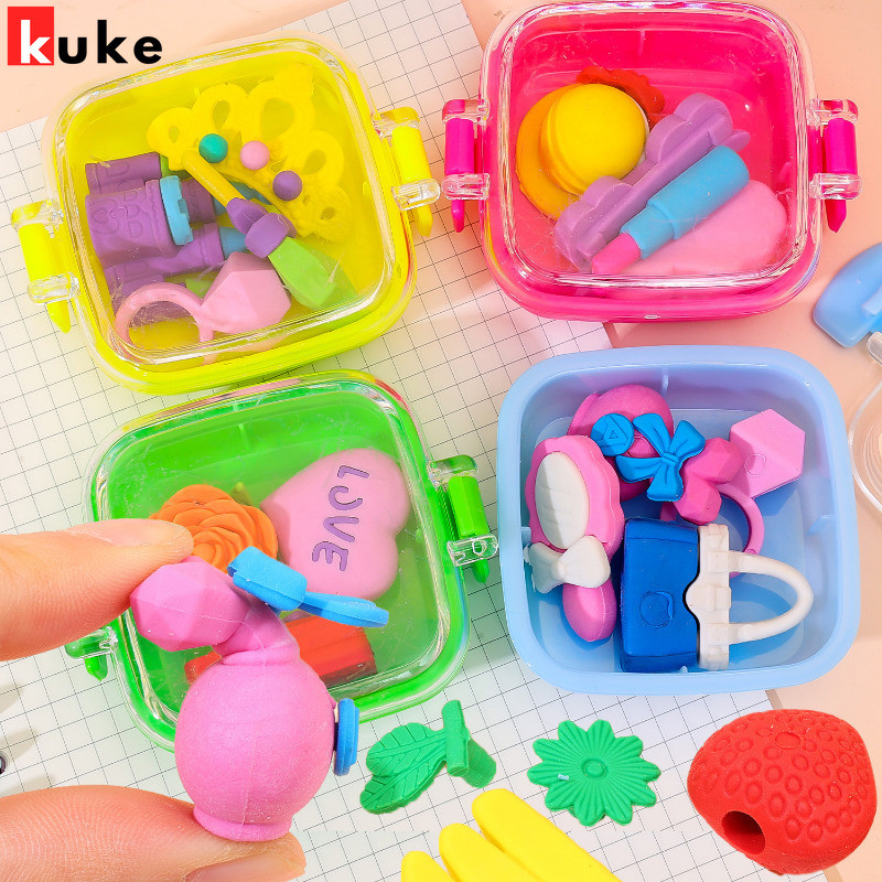 Bento Box Dessert Eraser Set - School Office Supplies - Cartoon Food ...