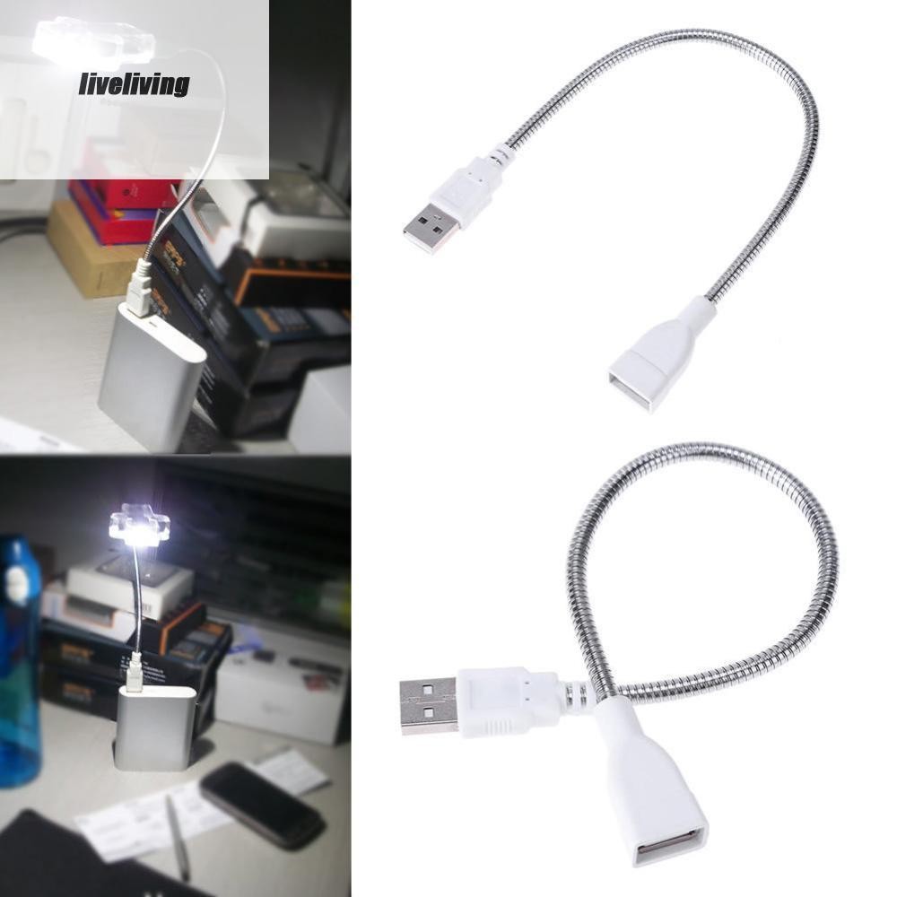 USB Male to Female Extension LED Light Adapter Cable Metal Flexible ...