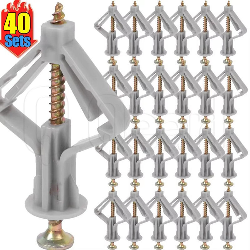 40Sets Aircraft Expansion Screw - Self-Tapping Butterfly Type Expansion ...