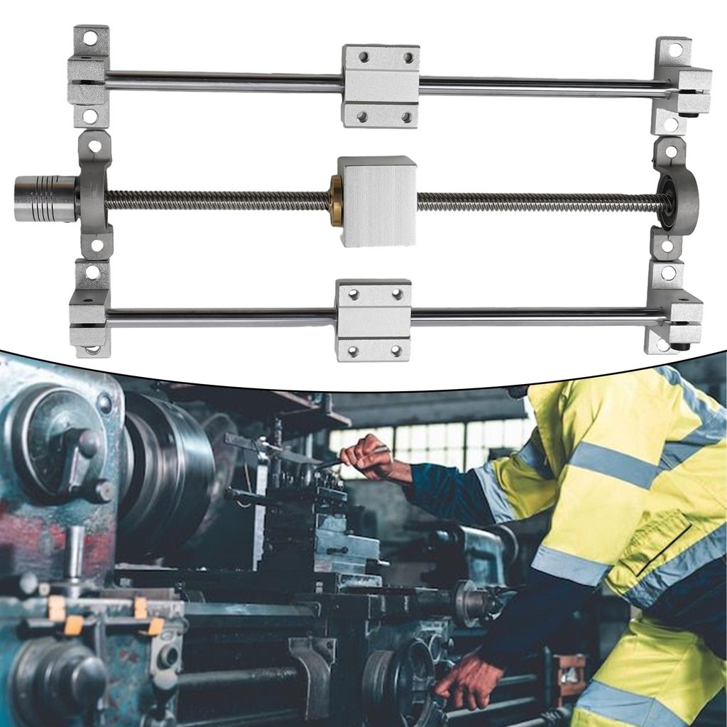 Horizontal 150/250/350mm T8 Dual Screw Rod Linear Rail Support Guide ...