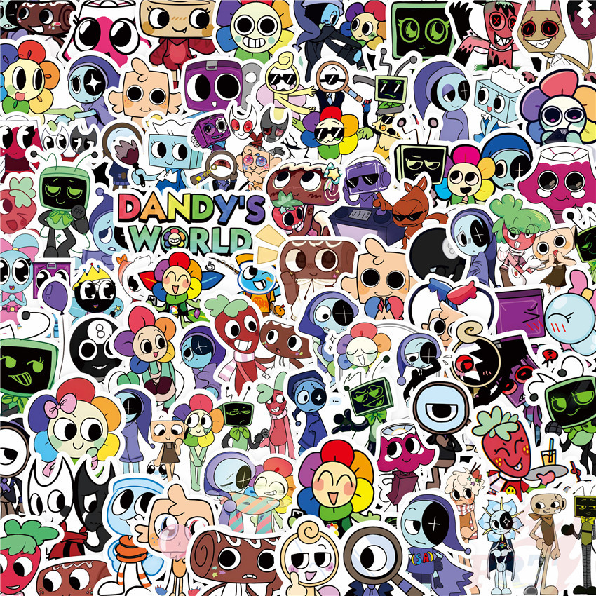 100Pcs/Set Dandy's World Stickers DIY Fashion Doodle Decals Stickers ...