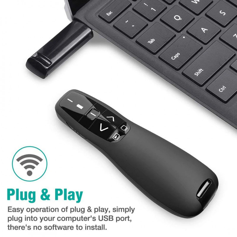 Wireless Presenter Remote Clicker Presentation USB Control Laser ...
