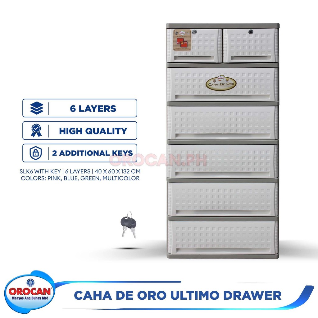 Orocan Caha de Oro Cubico 6 LAYERS Drawers with Lock and Keys | Shopee ...