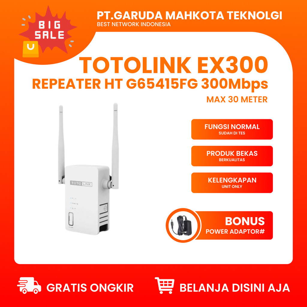 Repeater TOTOLINK EX300 HTG65415FG 300Mbps Wireless WiFi Extender 2 ...