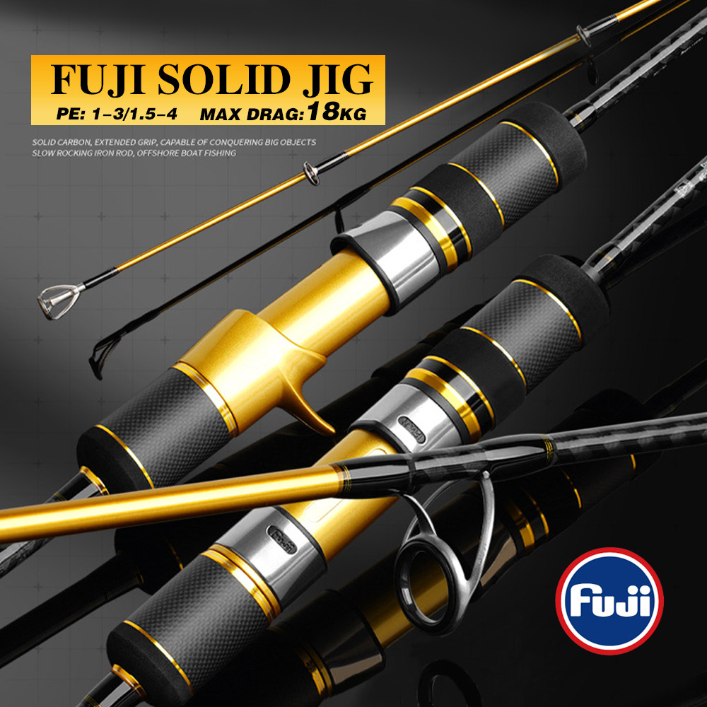 100-350g FUJI jigging rod solid carbon fiber fishing rod spinning /bait ...