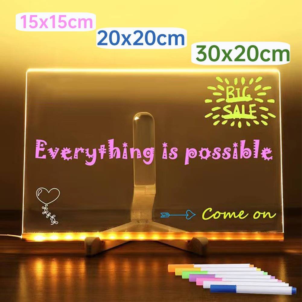 Kids Gift Led Colorful Drawing Board Light Up Acrylic Message Board ...