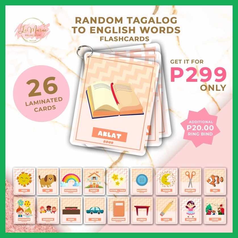 RANDOM{j&TAGALOG*Il#ENGLISH)C}WORDS>z}Laminated>m}Educational>b ...