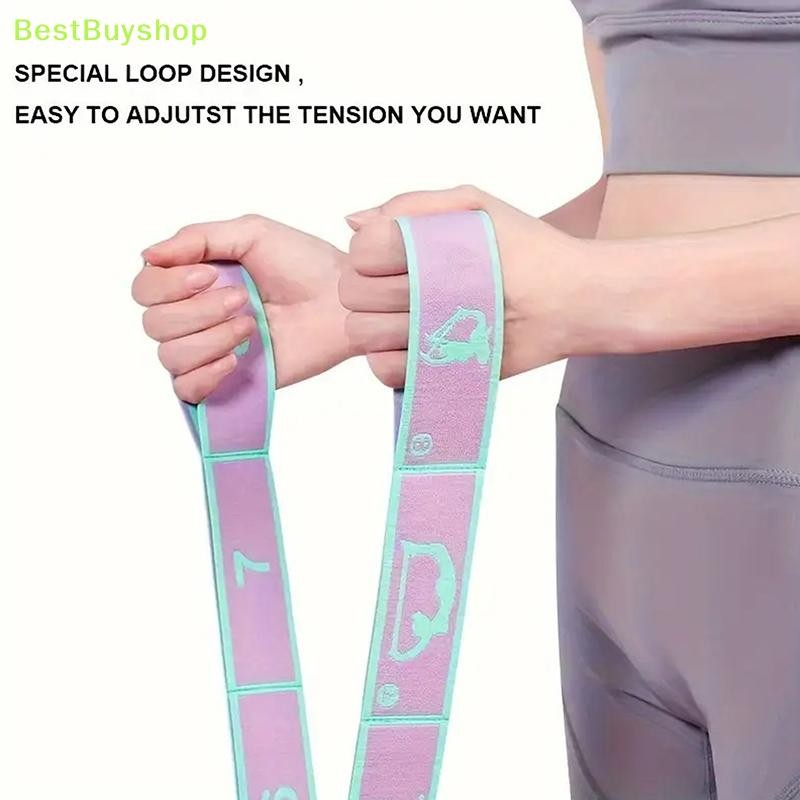 BBS Bless Elastic Yoga Stretching Strap With Loops Stretch Strap For ...