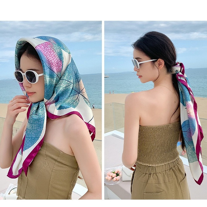 Shawl Scarf 90*90cm Large Square Scarf Shawl leaf Scarves Shawl SK031 ...