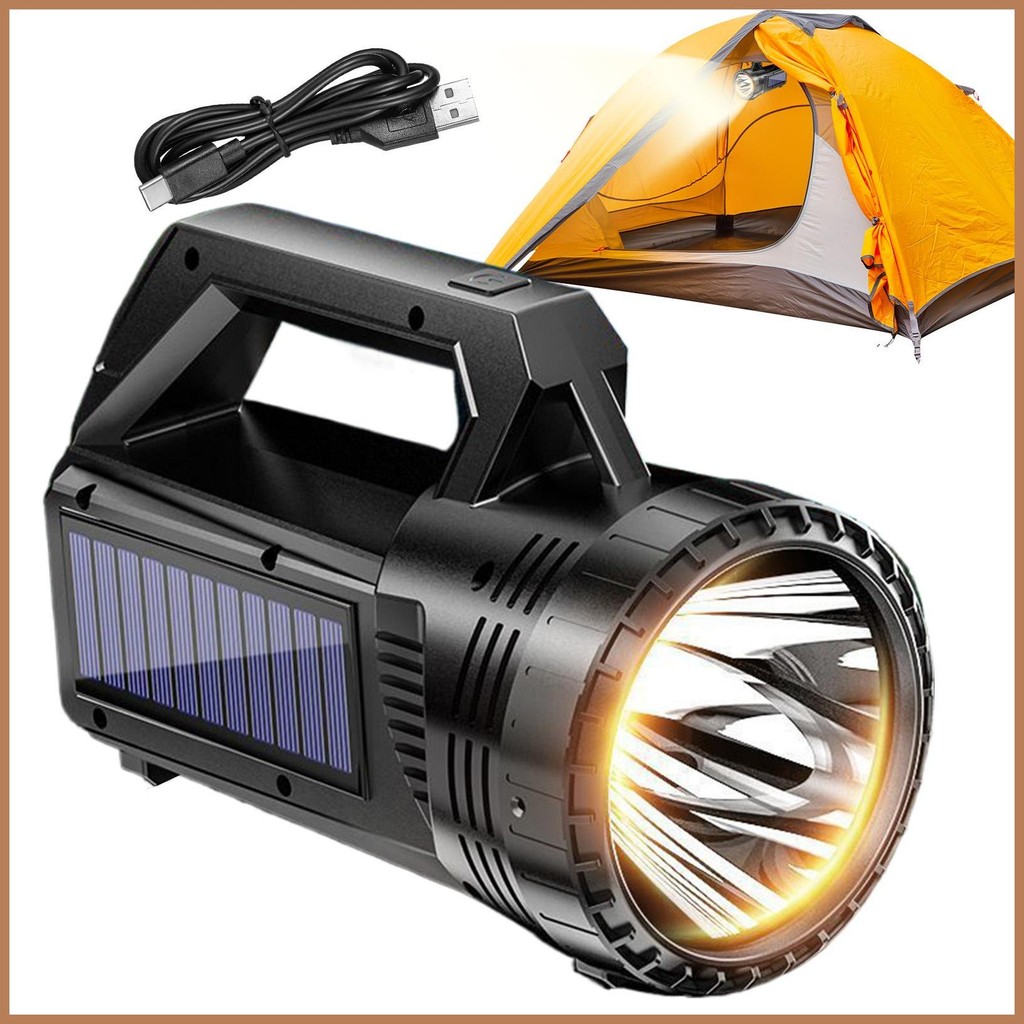 Solar Powered Flashlight 800 Lumen LED Torch for Working Bright ...