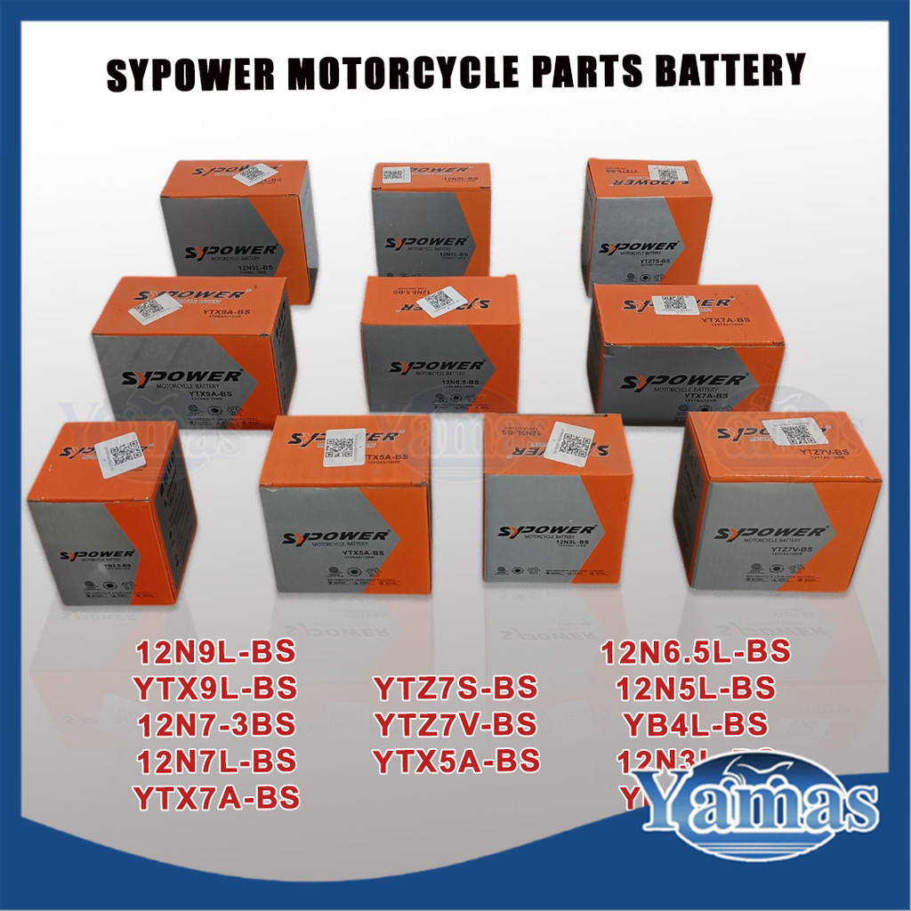 [YAMAS] Sypower battery all sizes motorcycle battery | Shopee Philippines