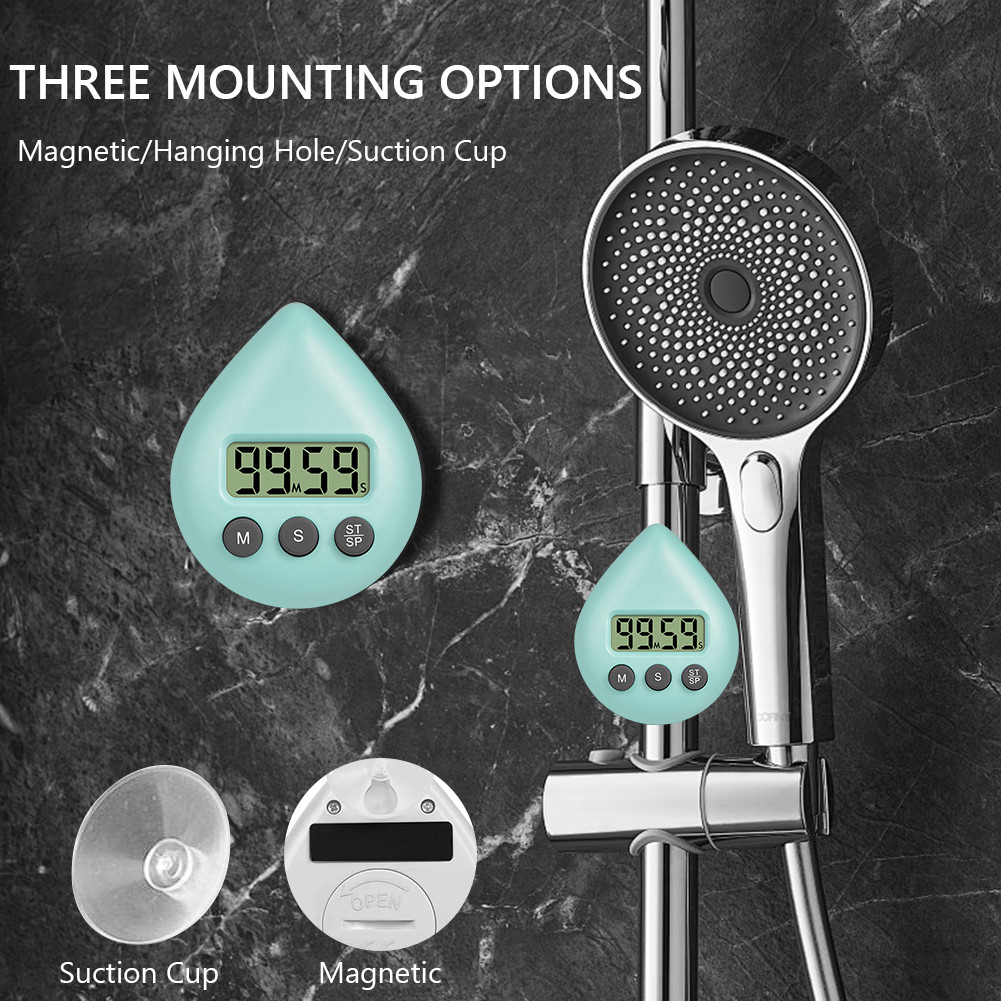 Digital Timer Waterproof Shower Timer Kitchen Timer Countdown Timer ...