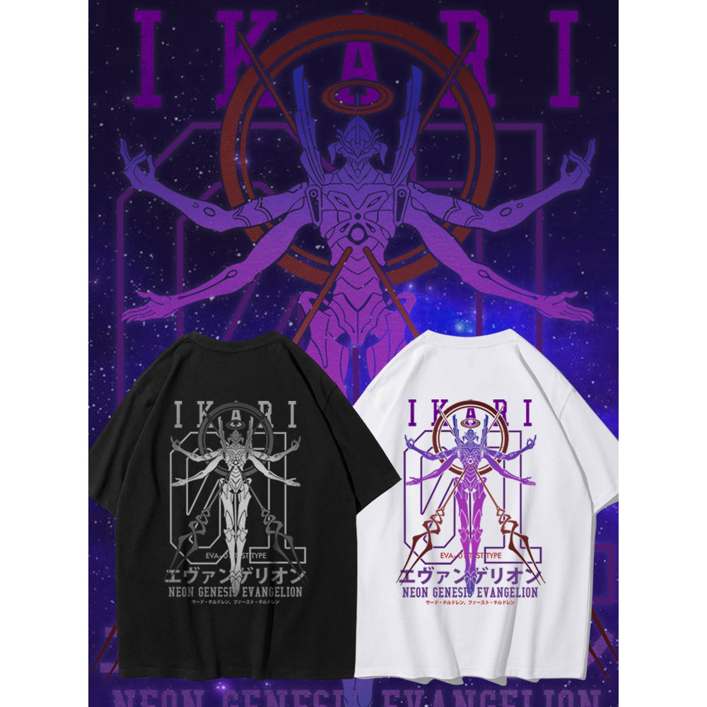 Neon Genesis Evangelion EVA-01 Anime T-Shirt Men's Cotton Oversized ...