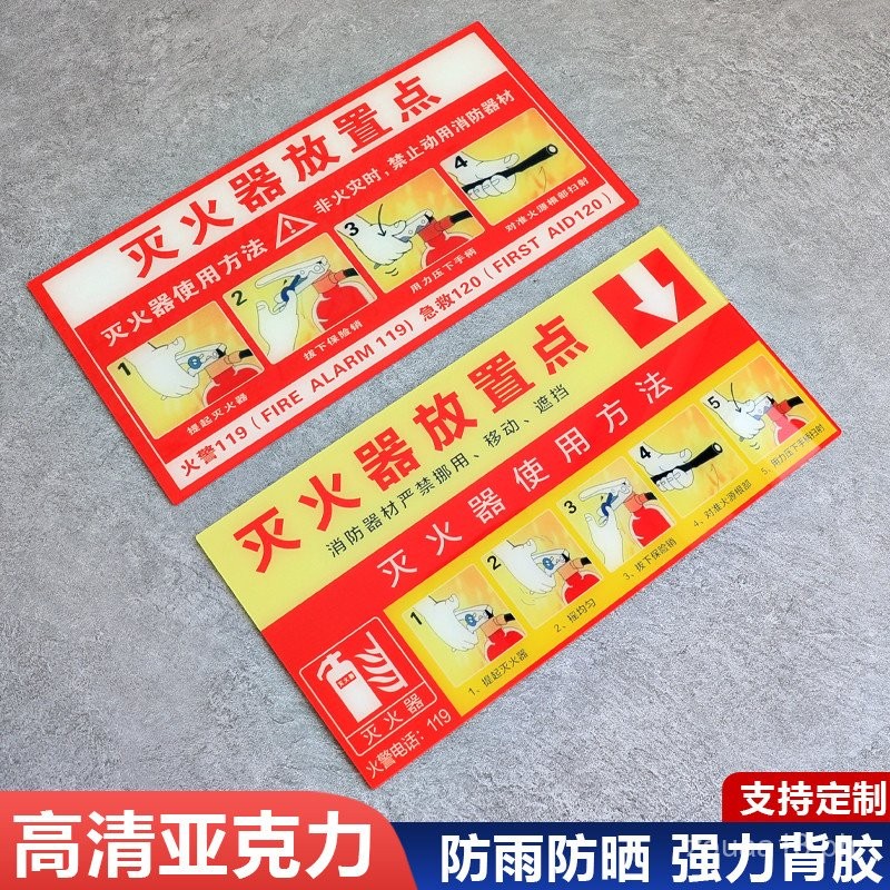 Fire Extinguisher Placement Point Sign Acrylic Fire Hydrant Fire ...