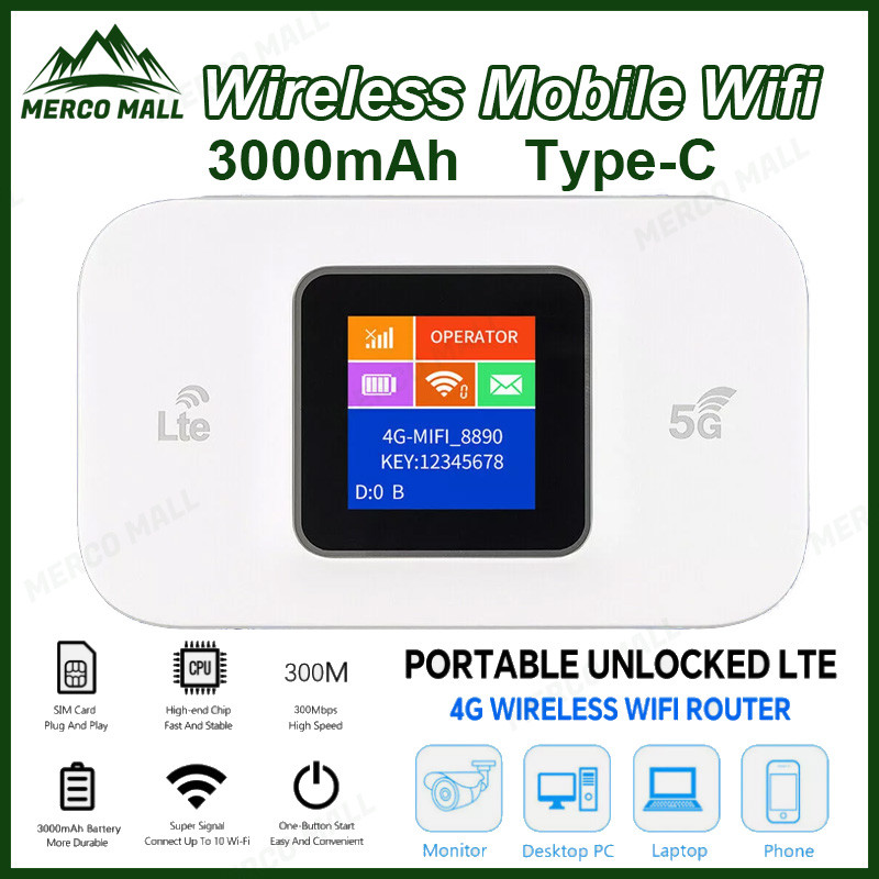 3000mAh 4G WIRELESS ROUTER Pocket WiFi Openline 4G/5G LTE Hotspot Router Modem Universal Sim ...