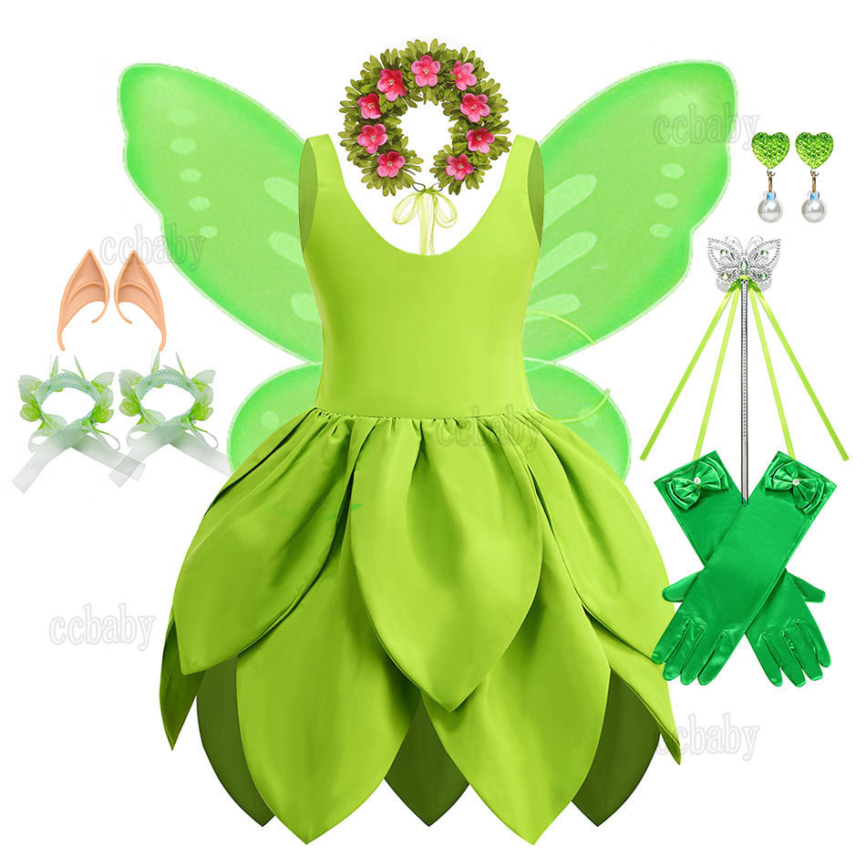 Halloween Tinkerbell Costume for Kids Girl Little Tinker Bell Fairy ...