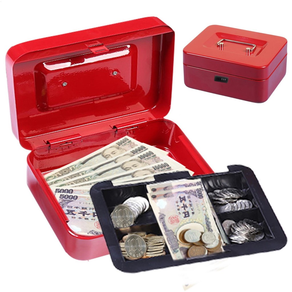 20CM Mini Cash Money Box Safe Box Security Lock Box Reusable Portable ...