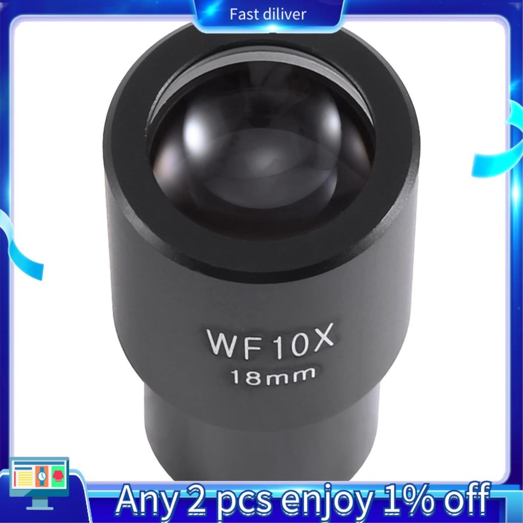 10X Microscope Eyepiece Wide Angle Optical Lenses Adapter Field 18mm ...