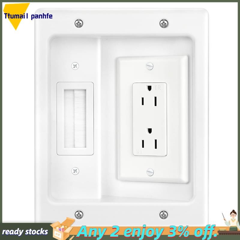 【ttumai4panhfe】Recessed Outlet Box in Wall Cable Management Kit 15A ...