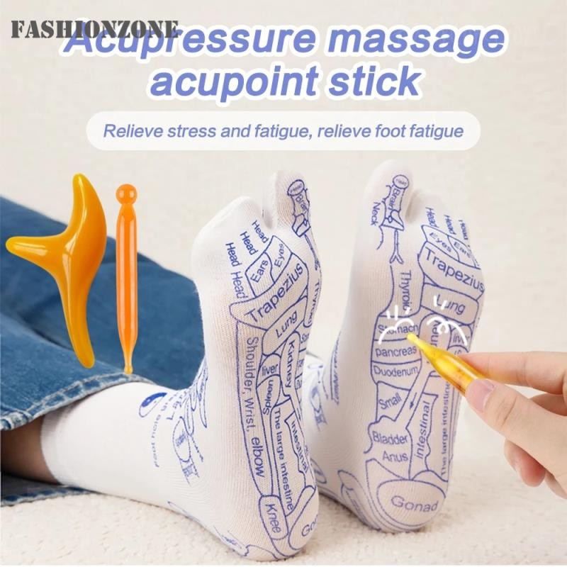 Reflexology Socks Acupoint Illustrated Socks Creative Hand Foot Gloves ...