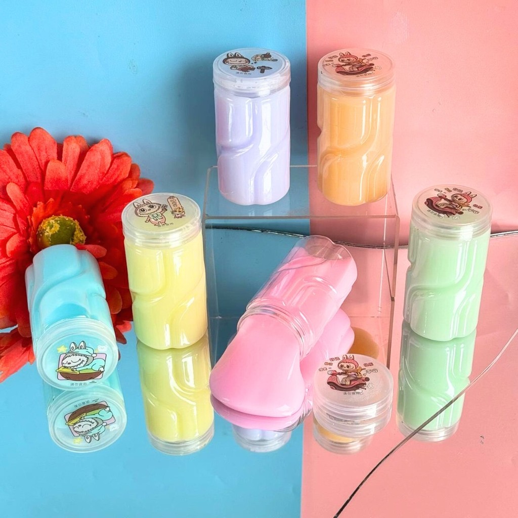 Jelly SLIME IN BOTTLE WITH CUTE CHARACTER STICKER anti-stress sensory ...