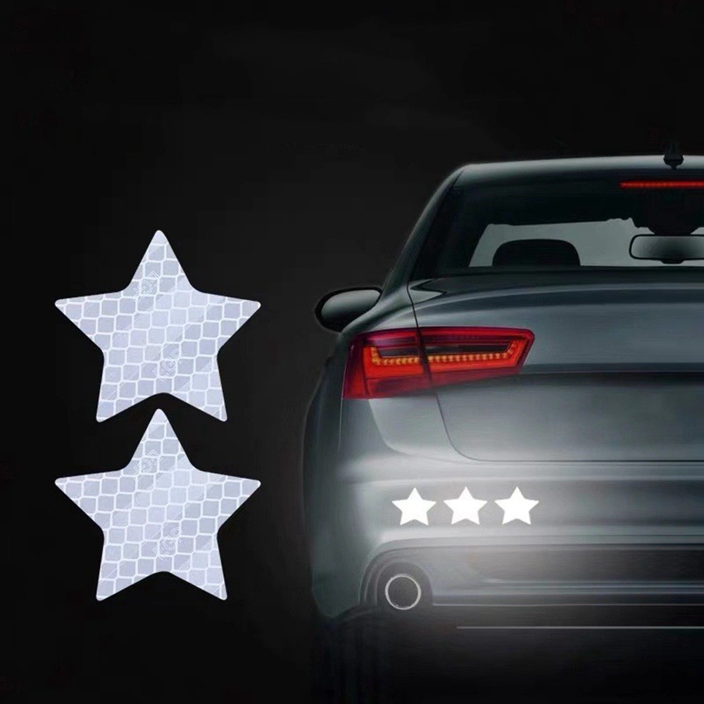 6Pcs Star Reflective Reflector Sticker Self Adhesive Safety Warning ...