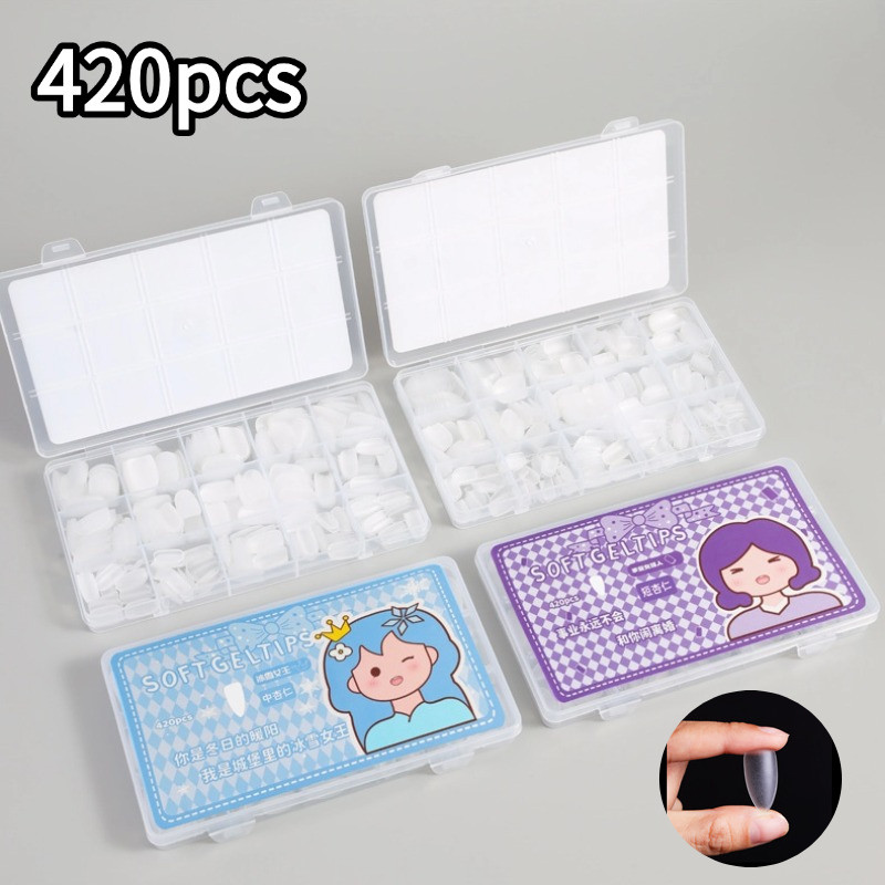 420pcs Full Matte Short Nail Plate Ultra-thin Traceless Nail Tool ...