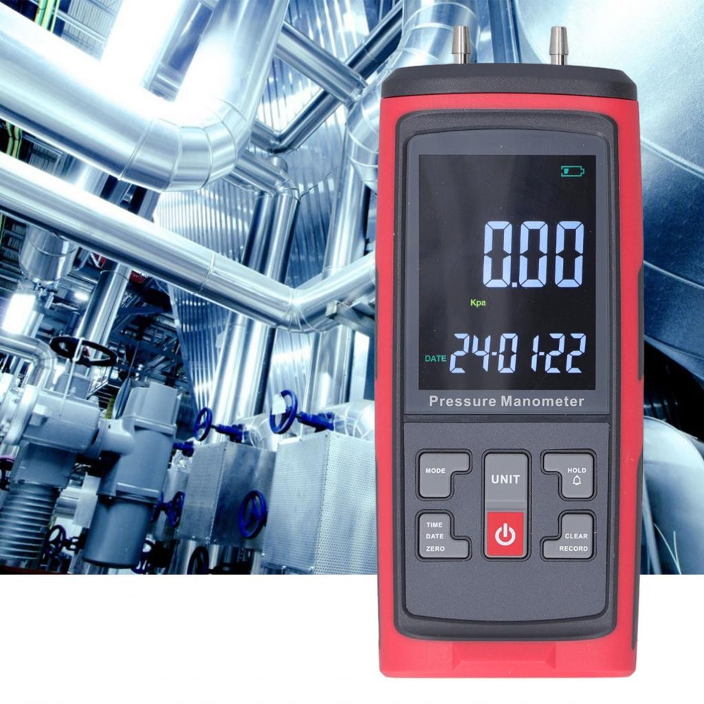 Digital Manometer Pressure Differential Gauge Air Tester With | Shopee ...
