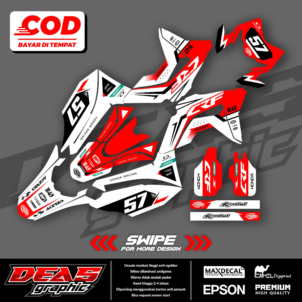 CRF 150l graphic decal 008 - DECAL STICKER - COOL FULLBODY DESIGN ...