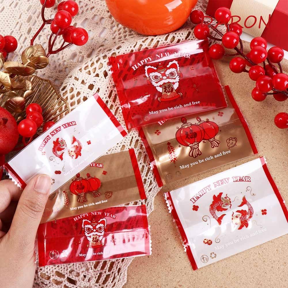 DARON 100pcs Snowflake Crisp Packaging Bag, Transparent Handmade Nougat ...