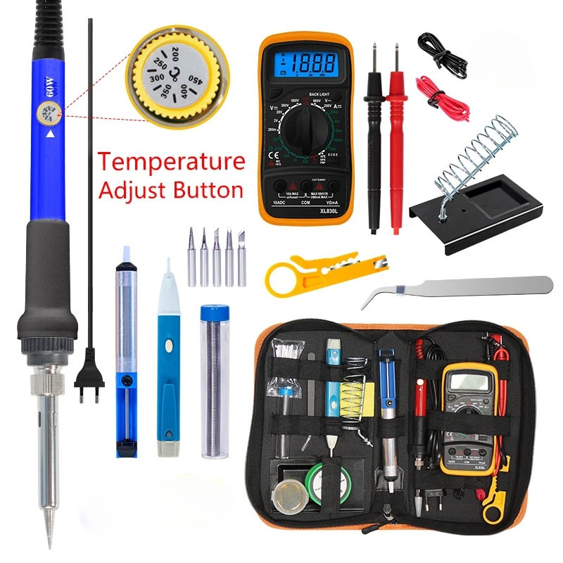 220V 60W soldering iron set with adjustable temperature, welding repair ...