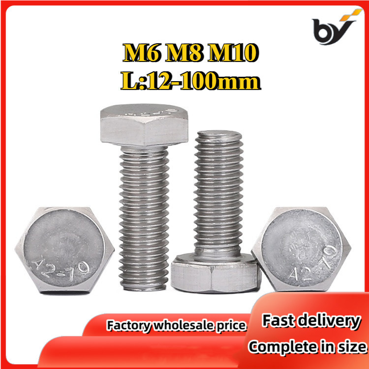 304 Stainless Steel Fine Thread External Hexagon Screw M6 M8 M10 Young ...