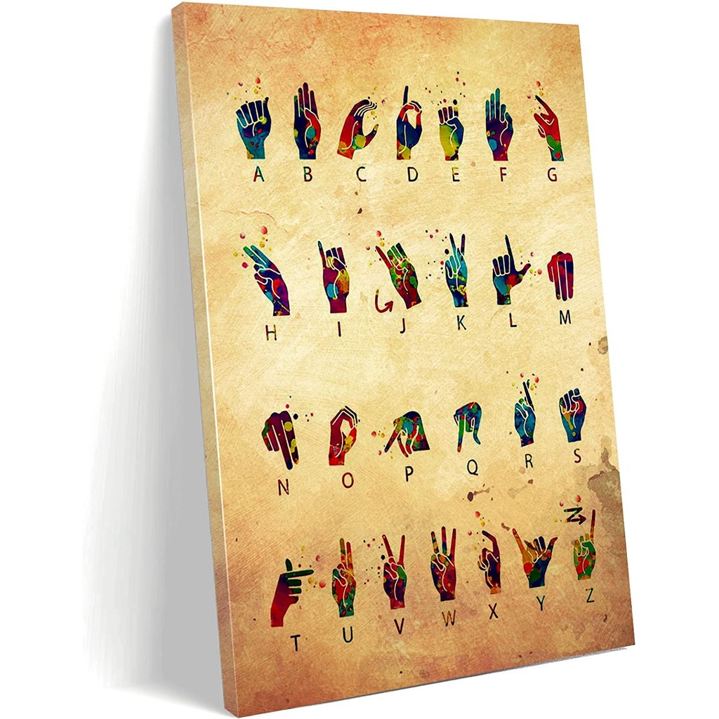 Office Wall Decorations Language Alphabet Watercolor Print American ...