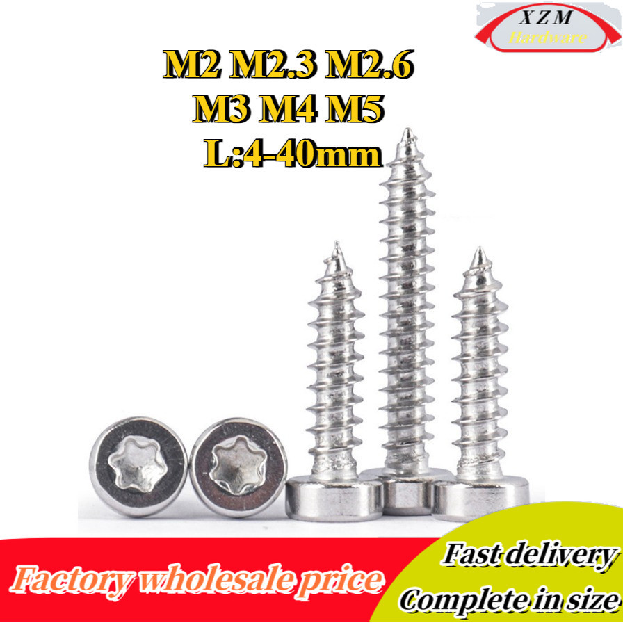 304 Stainless Steel Thin Cup Head Torx Self-Tapping Screw Cylindrical Head Anti-Theft Wood Screw ...