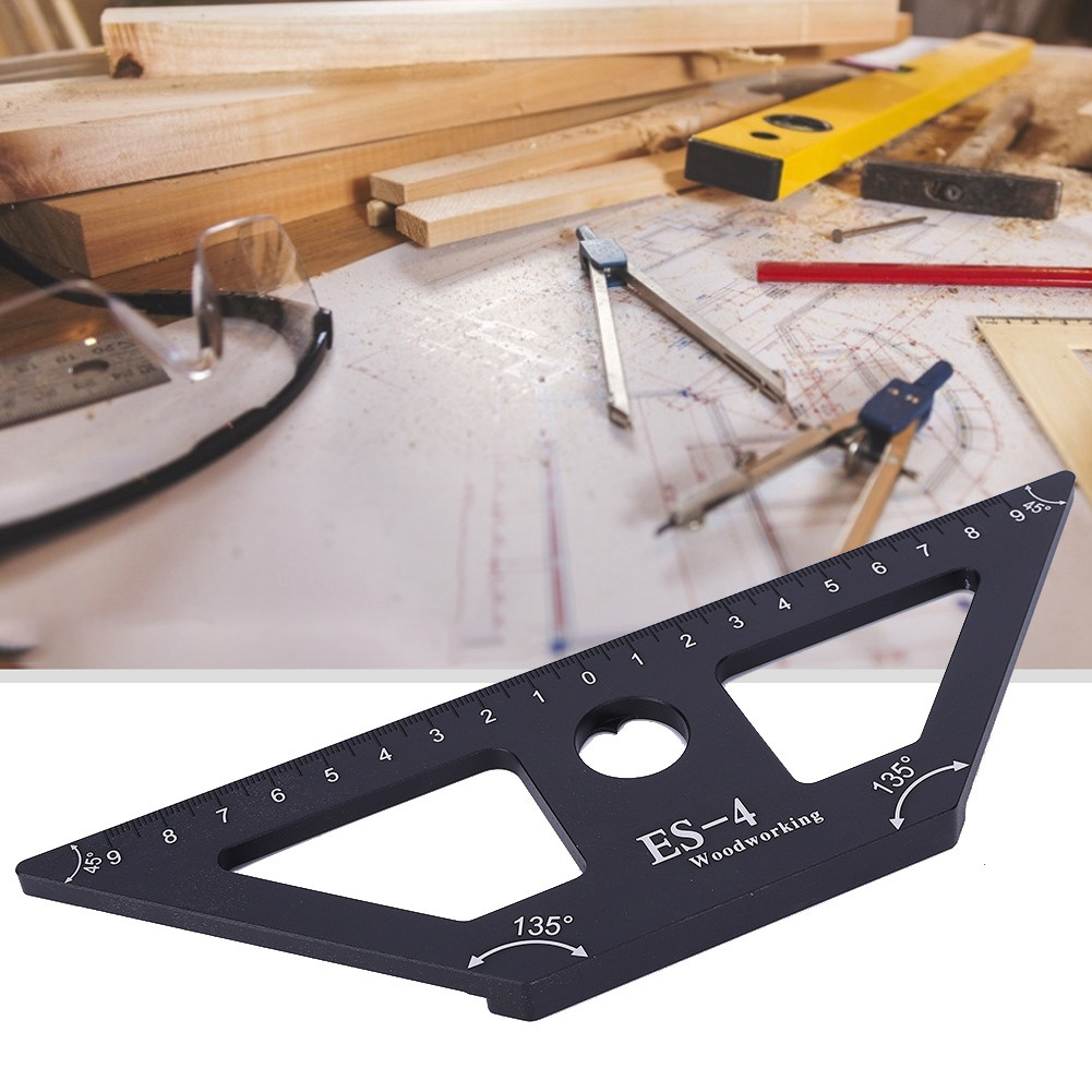 Ttiitt Black Measuring Tool Woodworking Ruler Pin Joint Center Exact ...